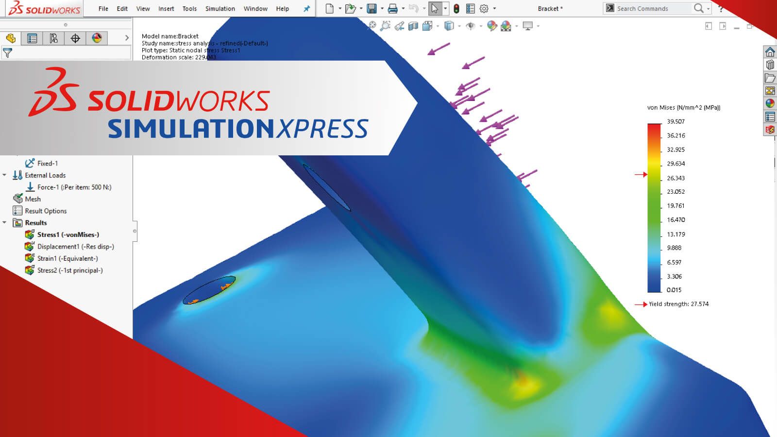 Validación Preliminar con SolidWorks SimulationXpress