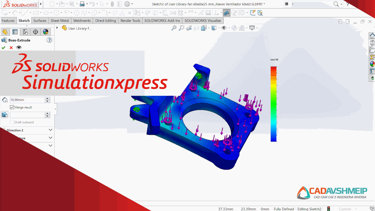 SolidWorks “SimulationXpress” | CAD AVSHMEIP