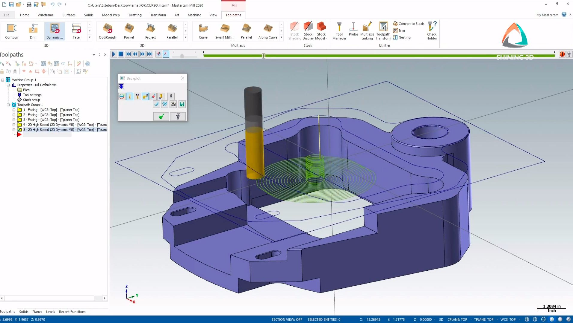 Tutorial Mastercam 2020 "Gigh Speed Dynamic"