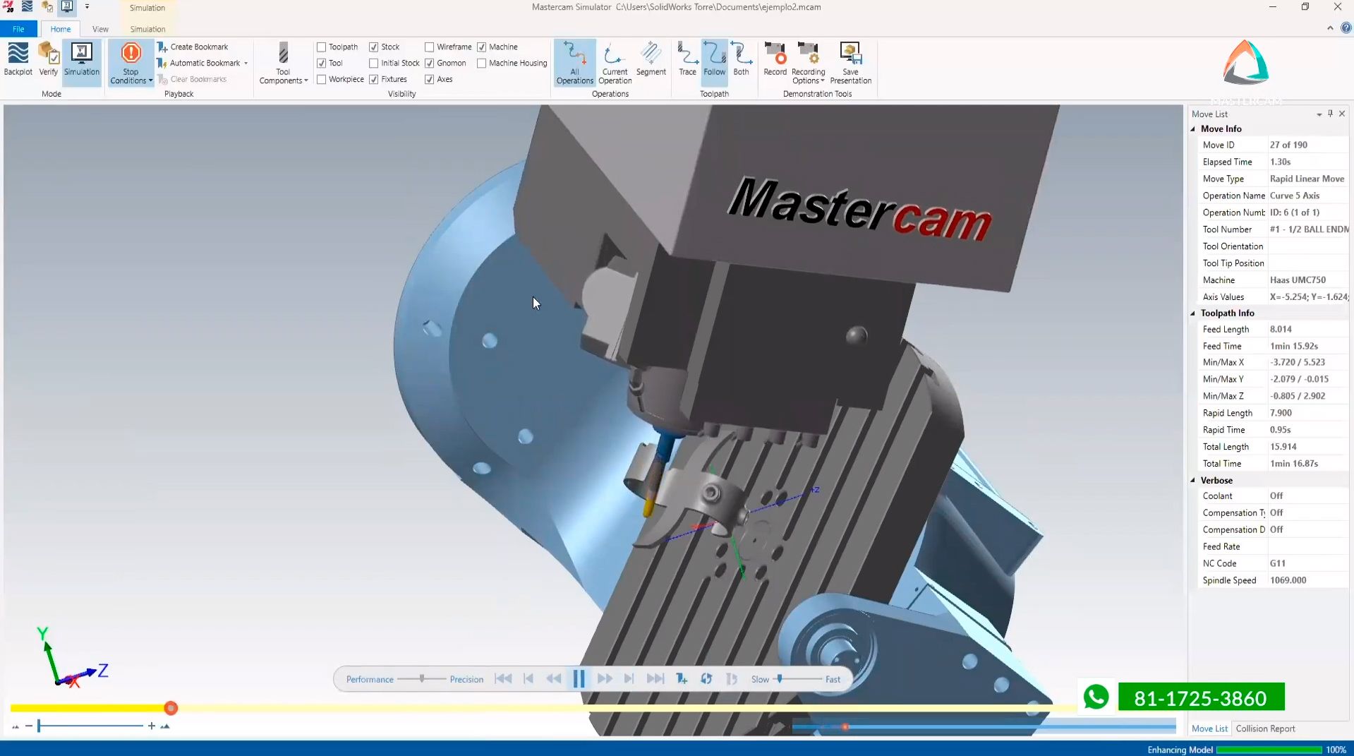 Tutorial Mastercam 2021 "Tool Axis Control"