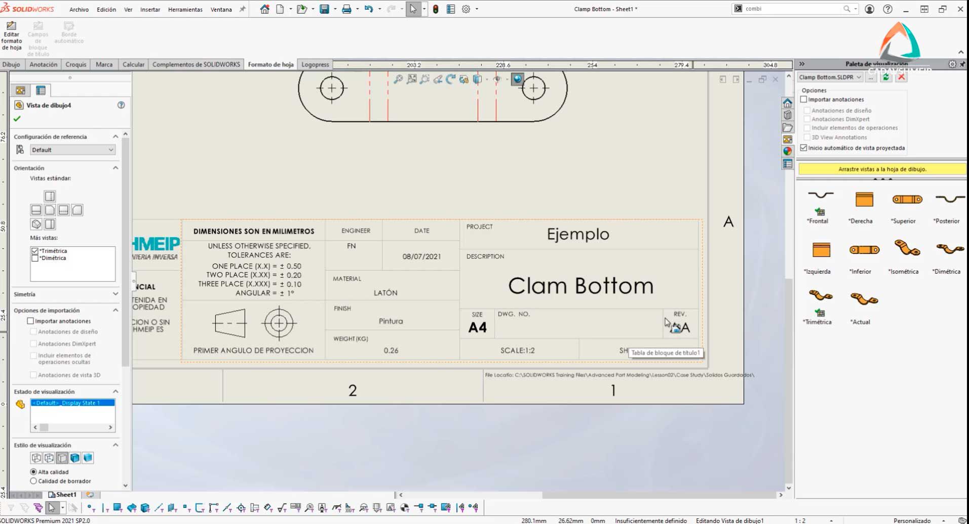 SolidWorks CAD Standard | Plantillas Personalizadas| CAD AVSHMEIP